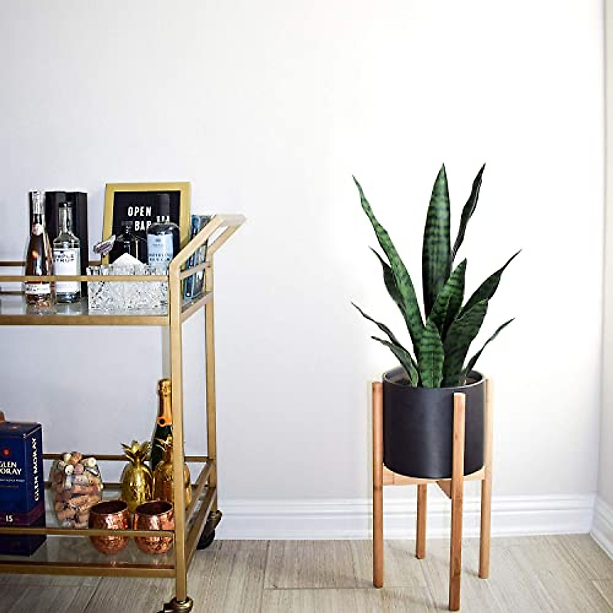 Beebel Artificial Snake Plant 22 Inch Fake Sansevieria Fake Agave Potted Plants Plastic Greenery for Home Garden Office Store Decoration 12 Leaves (Green)