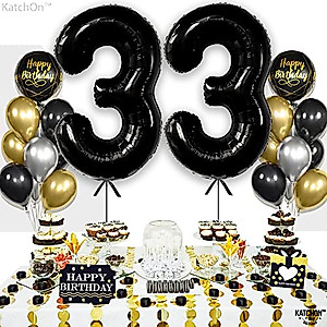 Giant, Black 33 Balloon Numbers - 40 Inch, 33 Birthday Decorations for Men | Black Number 33 Balloons | Happy 33 Birthday Decorations for Women | 33rd Birthday Balloons, 33 Year Anniversary Decor