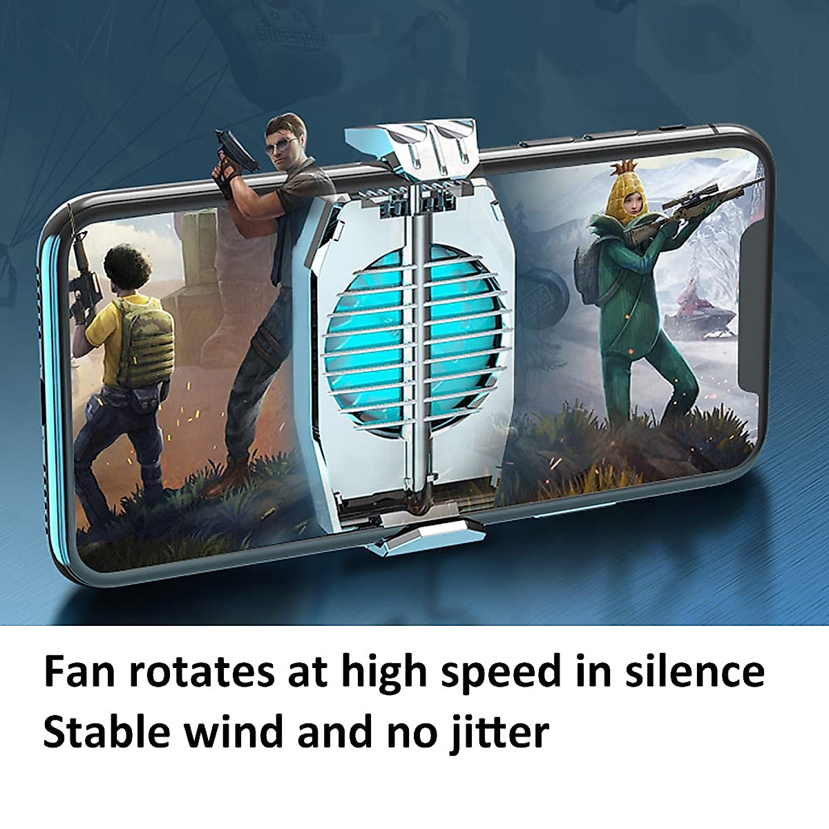 Ivishow Phone Cooler with Cooling Fan Portable Gaming Radiator Gifts for Watching Videos & Mobile Games, Compatible with 4-6.7 Inch Android & iOS Phone