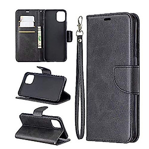 Glow Co., Ltd. iPhone 12 Notebook Type Case with Strap, Black, Tempered Glass & Stylus Pen Included 407-1-03