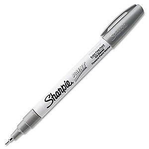 Sharpie Oil-Based Paint Marker, Extra Fine Point, Silver Ink, Pack of 3-2 SET