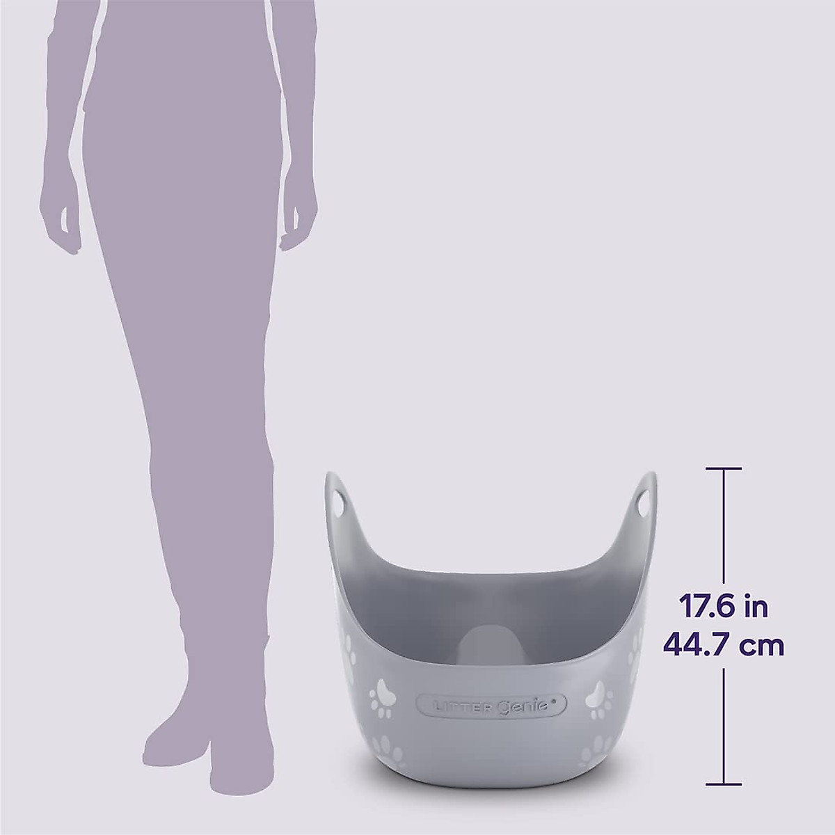 Litter Genie Cat Litter Box | Made with Flexible, Soft Plastic | Features High-Walls and Handles for Privacy and Portability