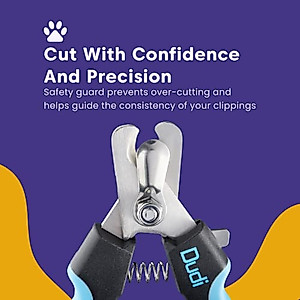 Dudi Large Pet, Dog & Cat Nail Clippers and Trimmers with Quick Safety Guard to Avoid Over-Cutting Toenail, Grooming Razor Sharp Blades & Nail File for Small Medium Large Breeds
