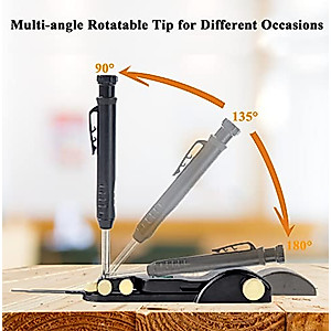 Scribing Tool, Multi-function Scriber tool, Aluminum Alloy Scriber Marking Tool with Deep Hole Construction Carpenter Pencil, DIY Woodworking Scriber Line Maker Measuring Tool