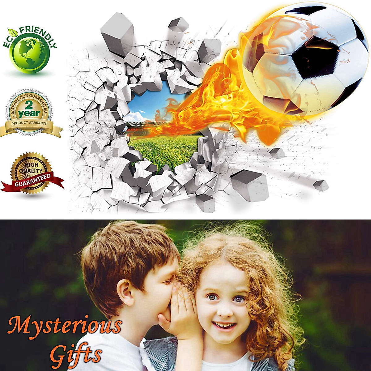 Test-Rite Soccer Wall Decals for Boys Rooms - Multicolor Vinyl Stickers - Modern Sports Wall Decor - Reusable Wall Stickers