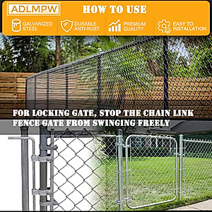 1-3/8" × 32" Gate Drop Rod, Galvanized Steel Gate Cane Bolt for Chain Link Fence, with 2pcs 1-3/8" Female gate Frame Hinge.