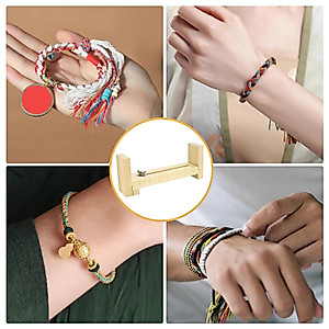 JOCAHULFX Wood Bracelet Maker Kit - U Shape Clear Scale Bracelet Jig with 2 Clamp, Paracord Jig DIY Hand Knitting Tool, Free Size Length