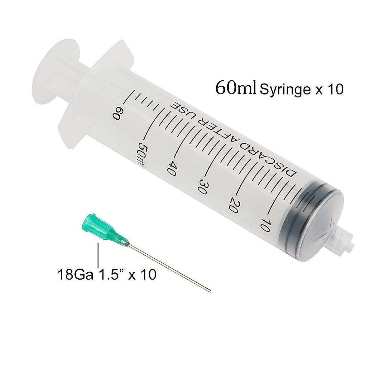 Shintop 60ml Syringes with 18Ga 1.5'' Blunt Tip Needles for E-Liquids,Oil or Glue Applicator(Pack of 10)