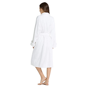 Fishers Finery Women's EcoFabric Spa Terry Robe; Full Length Bathrobe (White LXL)