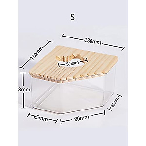 QWINEE Clear Hamster Bathtub Small Animals Sand Bathtub Transparent Toilet Bath Container Cage Accessories for Gerbil Syrian Mouse Chinchilla and Other Small Pets Clear Medium