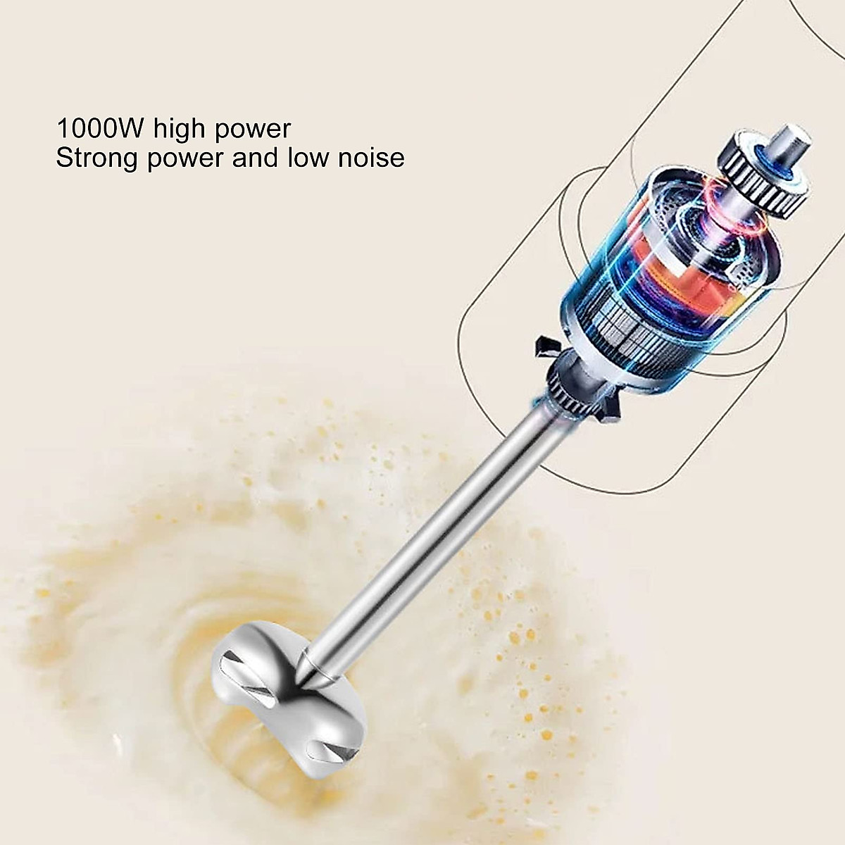 4 In 1 Food Processor Blender,Hand Blender with 500ml Chopper Bowl Handheld Blender Eggbeater for Egg Beating Food Chopping Juicing and Mixing