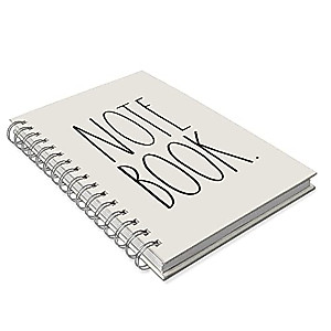 Rae Dunn Medium Hardcover Spiral Notebook - 5.75" x 8.75" - Durable Wire-O Lay-Flat Binding, Rigid Cover & 160 Lined Pages - Notebook