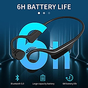 AMAFACE Bone Conduction Headphones with Mic,Titanium Lightweight,Open Ear Headphones Noise Reduction Waterproof Wireless Bluetooth 5.0 Sport Headset for Running, Bicycling, Hiking, Yoga -Black