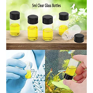 Newzoll Clear Liquid Sampling Sample Vials Glass Bottles Vials Screwcap Capacity 5ml (1/6 Oz) Pack of 20