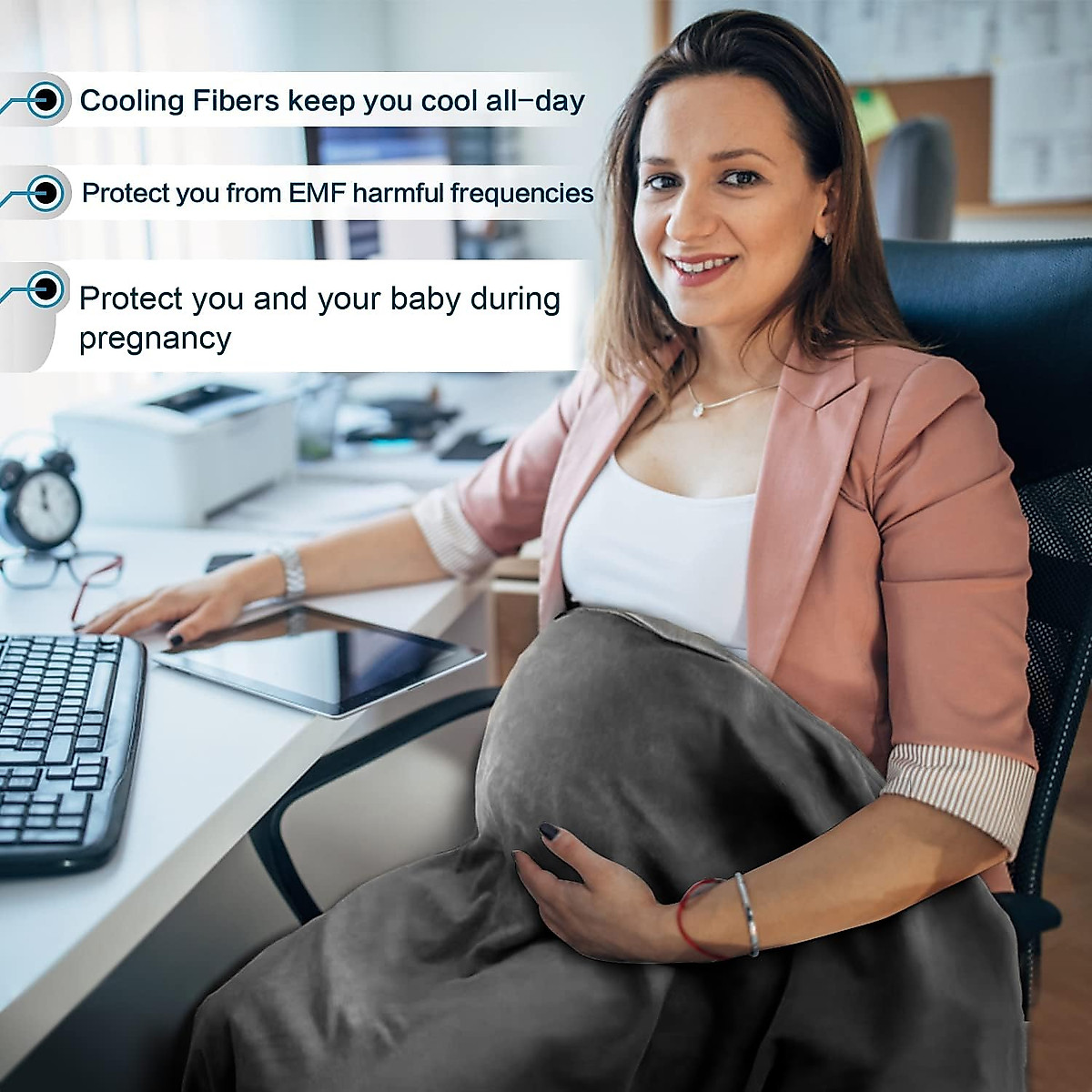 NIULAFR Faraday Blanket for Beds Protection, Blanket for Pregnant and New Born Baby Two Sides Blanket 26x40Inch