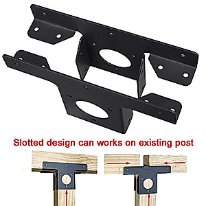 Chooglkj 2Pcs Heavy Duty Pergola Corner Brackets Extension 3-Way T Brackets for 4x4 (Actual:3.5 Inch) Post Bracket Pergola Gazebo Kit (2)
