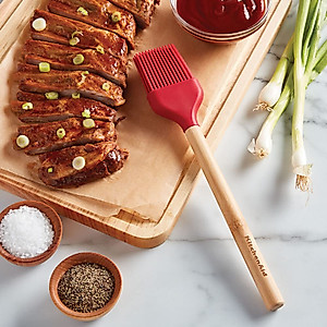 KitchenAid Bamboo Pastry Brush, 11.5-Inch, Empire Red