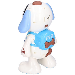 Musical Light Up Dancing Robot Dog Stuffed Animal Realistic Singing Dog Toy Carry Schoolbag Interactive Puppy Toy for Kids Gift(Blue)