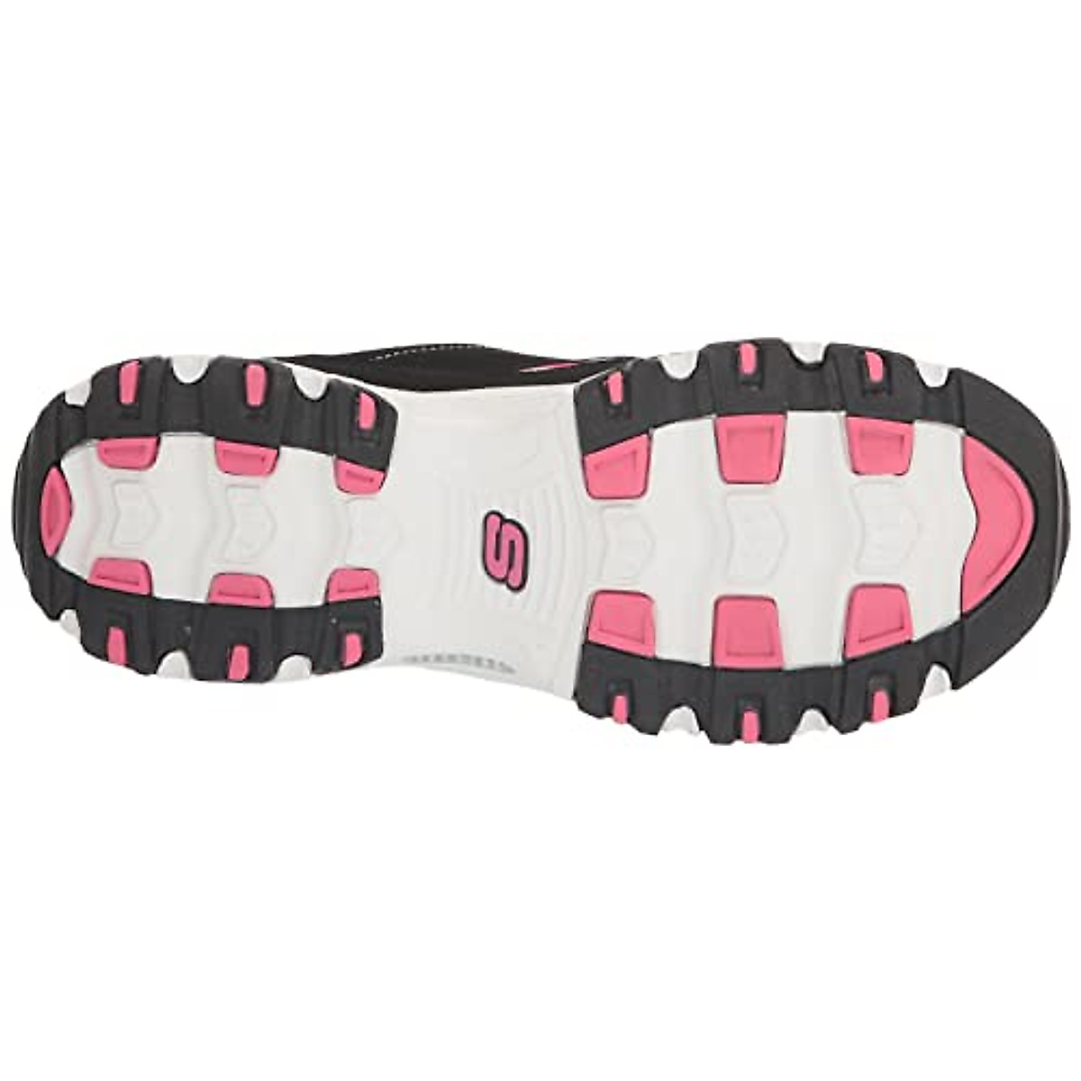 Skechers womens D'lites - Life Saver Memory Foam Lace-up Sneaker,Black/Pink,8 M US