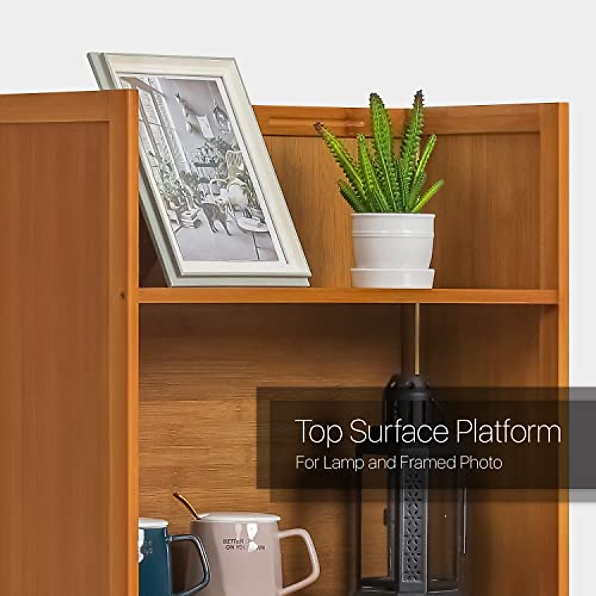 MoNiBloom 6 Tier Bookshelf, Bamboo Tall Display Shelves Bookcase Storage Book Shelves Freestanding for Living Room Home Office Décor, Brown
