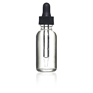 True Essence 1 Oz (30 Ml) Clear Boston Round Glass Bottle w/Glass Dropper - Pack of 12