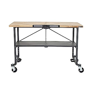 COSCO SmartFold Portable Workbench/Folding Utility Table (Gray Steel Frame)