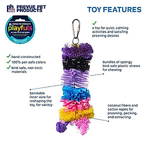 Prevue Pet Products Preen & Pacify Calypso Creations Straw Stacker Bird Toy 62634
