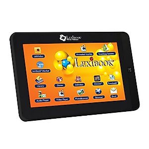 Lexibook First Android Child Educational Tablet, General Knowledge Games, Included Library, USB, TF Card & Aux-In Connection - MFC150GB, Black