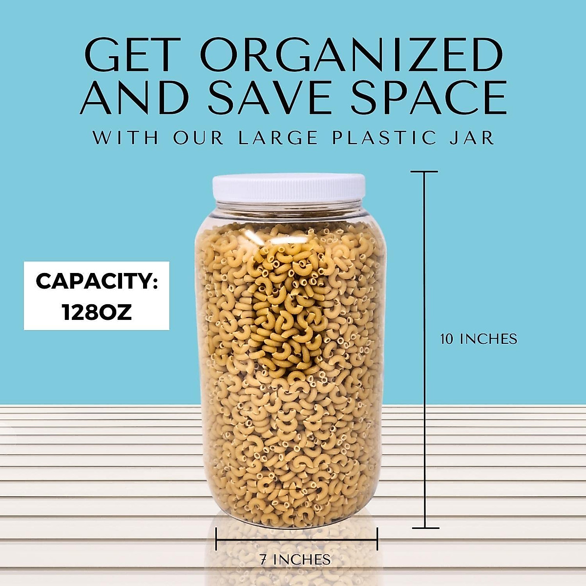 CLEARVIEW CONTAINERS | Airtight Pantry Containers for Arts & Crafts, Peanut Butter, Honey, Jams Flour, Sugar, DIY Slime, Coffee (128 Ounce Jar, 1 Pack)