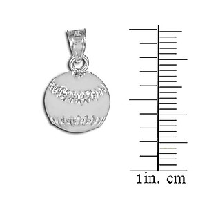 Baseball/Softball Sterling Silver Sports Charm Pendant