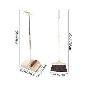 YARNOW 2 Sets Broom Set Floor Sweeper Broom and Dustpan Household Cleaning Garden Dustpan Kitchen Brooms Broom with Dustpan Long Handle Broom Handled Office Outdoor Shovel Plastic