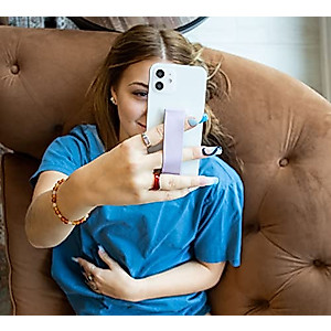 LoveHandle PRO Premium Phone Grip - Phone Strap - Magnetic Phone Mount and Kickstand for Smartphone and Tablet - Silver Glitter