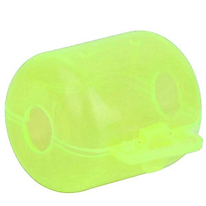 50 Pcs Plastic Fishing Hook Box, Clamshell Fluorescent Yellow Squid Lure Hook Box Cover Case Fishing Accessory Tackle Box(Medium)