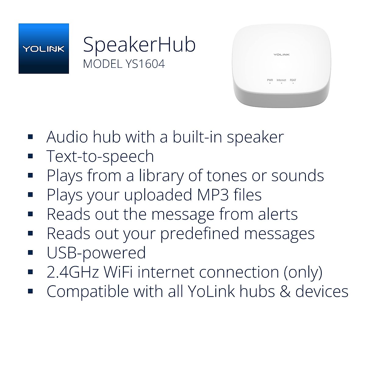YoLink LoRa Smart Outdoor Contact Sensor & SpeakerHub Starter Kit: SpeakerHub Audio hub, (2) Gate & Shed Door Sensors, Email/SMS/Push Alerts, 1/4 Mile Open Air Range, Alexa, IFTTT, Home Assistant