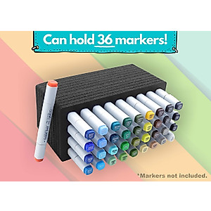 Polar Whale Art Marker Storage Tray Organizer Pen Pencil Brush Storage Design Stand Supply Horizontal Storage Non-Scratch Non-Rattle Washable Compatible with Copic and More Holds 36