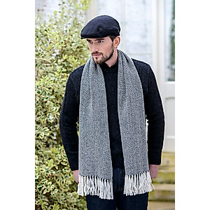 Mucros Weavers Irish Trinity Flat Cap for Men, Newsboy Hat (X-Large, Charcoal)