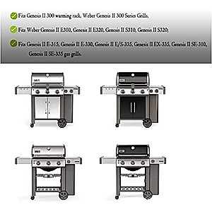 66044 Grill Warming Rack for Weber Genesis II 300 Series, Genesis II E-310 II E-315 II E-330 II E-335 II S-310 II S-335 Series Gas Grill, Stainless Steel Grill Grate