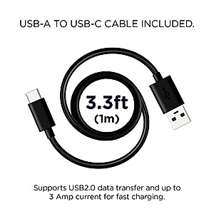 Motorola TurboPower 18 QC3.0 Car Charger w/ 3.3ft USB-A to USB-C Cable for Moto G Power/Play/Pure/Stylus/Stylus 5G, G7, Z/Z2/Z3/Z4, Motorola Razr, Edge/Edge+ 5G UW, One 5G UW Ace