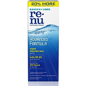 Renu Advanced Formula All Day Moisture Multi-Purpose Eye Contact Lens Solution 12 Fluid Ounces (Pack of 2)