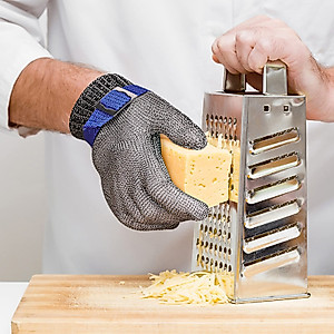 Herda Level 9 Cut Proof Gloves Chainmail Gloves Kitchen Gloves for Fish Meat Cutting Wood Carving Whittling Oyster Shucking Safety Butcher Work (XL)