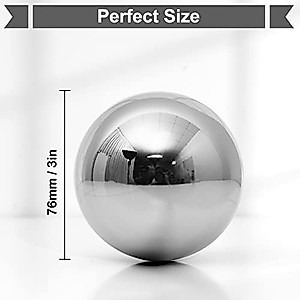 MerryNine 304 Stainless Steel Gaze Ball, Mirror Polished Hollow Ball, Reflective Decorative Ball for Outdoor Garden, Pond, Indoor Furniture Decoration (3, 3 Inch)