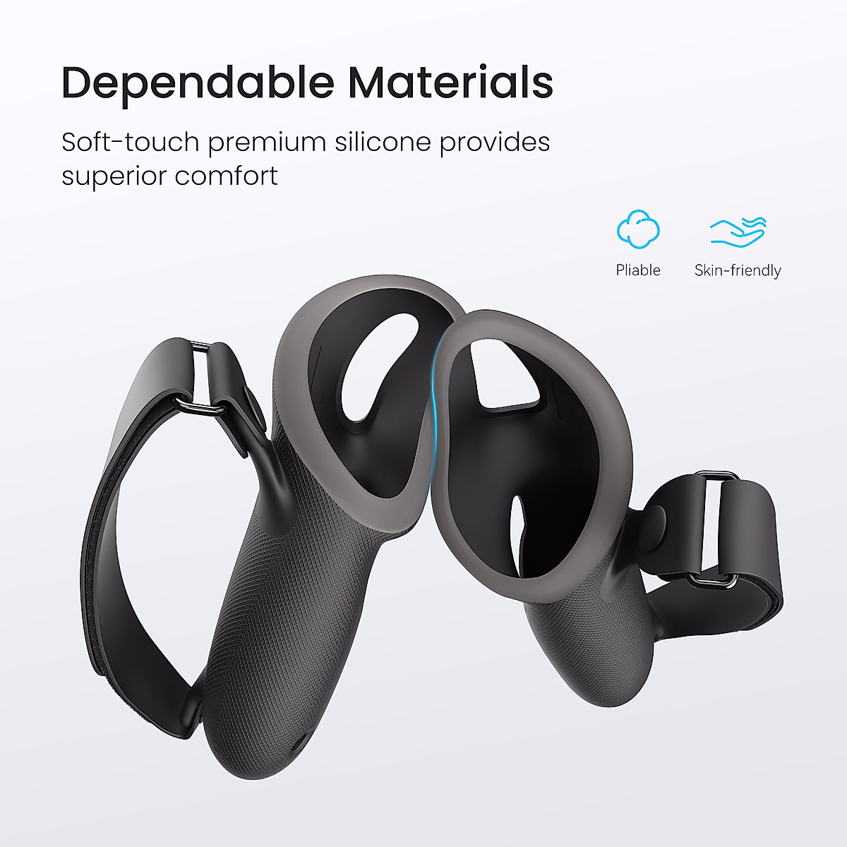 KIWI design Controller Grips Compatible with Meta Quest 3S/Quest 3 Accessories, Silicone Hand Strap Protector