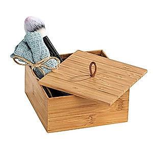 WENKO Terra M 23923100 Bamboo Storage Box with Lid 15 x 7 x 15 cm Brown