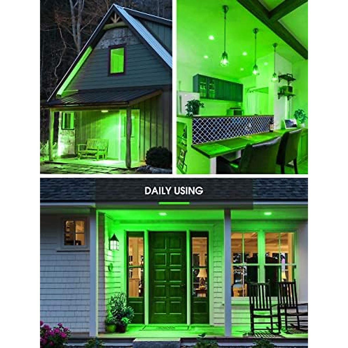 L LOHAS LED Christmas Flood Light Bulbs, [2 Pack], Red Green LED BR30 Flood Light Indoor 65W Equivalent, 11 Watt Colored Can Light Bulbs E26, for New Year, Home Lighting, Holiday Party Decoration