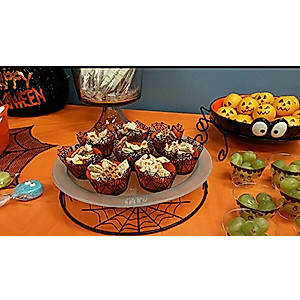 Fashionclubs Halloween Party Spiderweb Laser Cut Paper Cupcake Wrappers Wraps Liners Pack of 24,Black