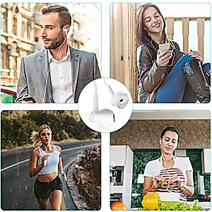 DZHJKIO Earbuds Wired in Ear Earphones Headphones with Microphone and Remote Noise Isolating, Stereo Pure Sound and Powerful Bass Fits All 3.5mm Interface Device (White)