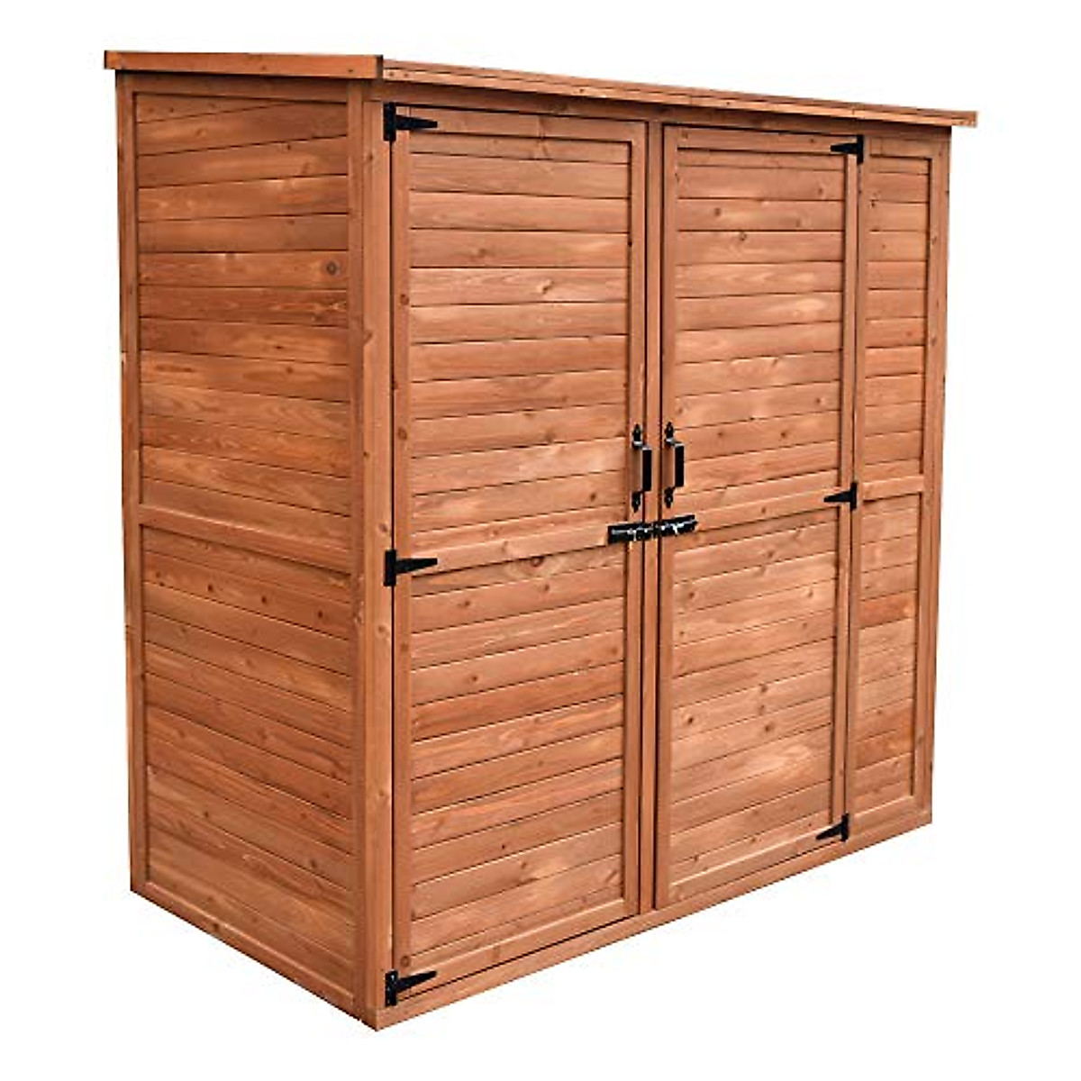 Leisure Season TDS7236 Three Door Lean Storage Shed, Medium Brown