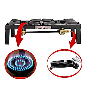 COOKAMP Double Burner Angle Iron Camp Stove with CSA Listed Regulator and 4ft Hose [SA2200]