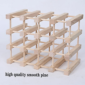 FDHUIJIA Wine Rack Small countertop Cabinet Stackable Storage Wooden freestanding Floor Wine Holder (20 Bottles)