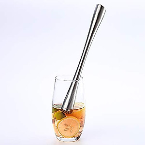 JXS 10" 255MM Stainless Steel Sturdy Cocktail Muddler, Professional Well Made Dishwasher Safe Muddler Bar Tool